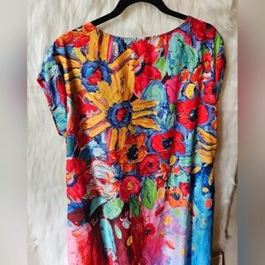 SHEIN | Dresses | Shein Work Of Art Painting Floral Maxi Dress | Poshmark